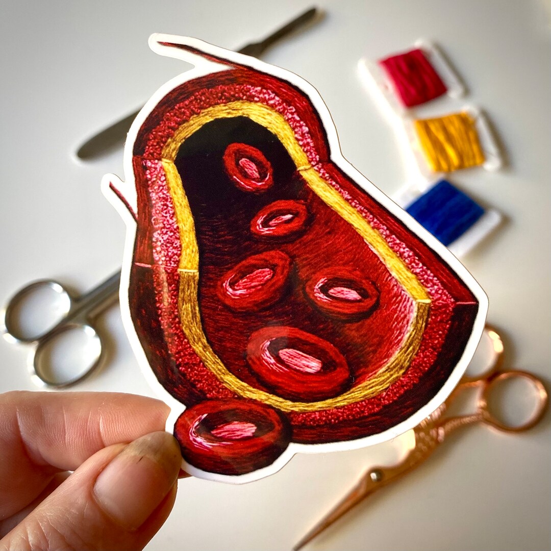 Sticker: Hand Embroidered Blood Cells - Etsy