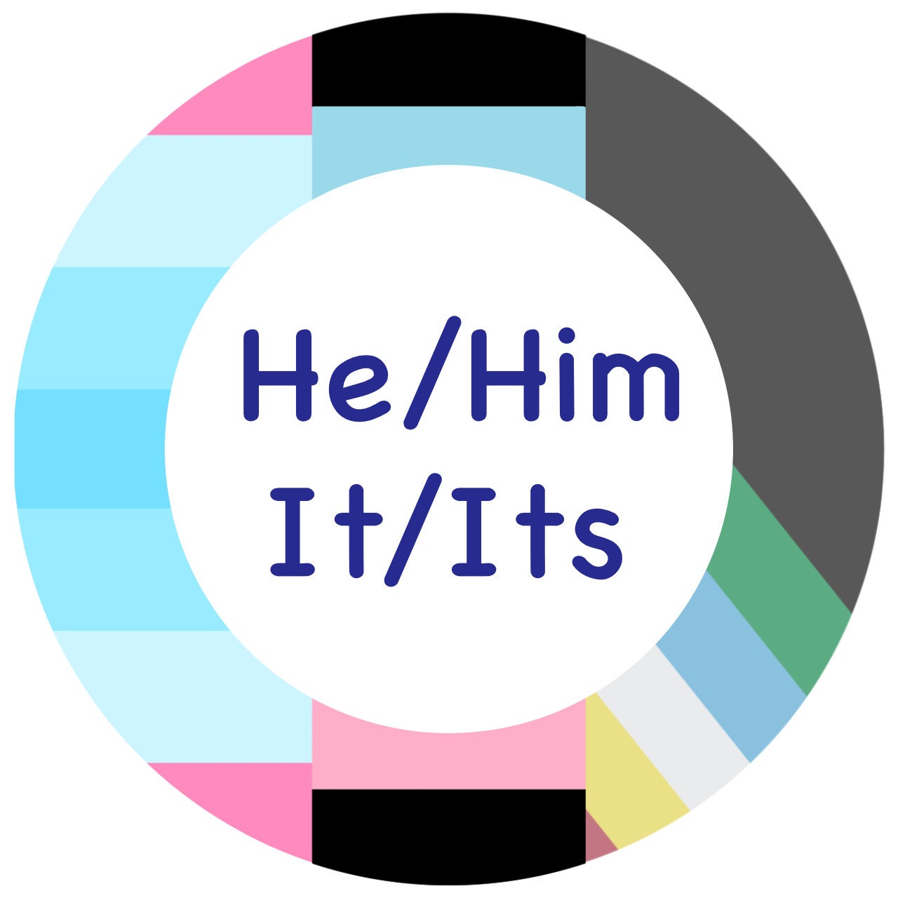 Custom Pronoun Badge With Custom Flag Background - Etsy