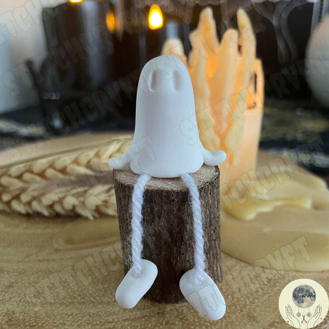 ADOPT A GHOST | Polymer Clay Ghost With Dangle Legs | Handmade to Order ...