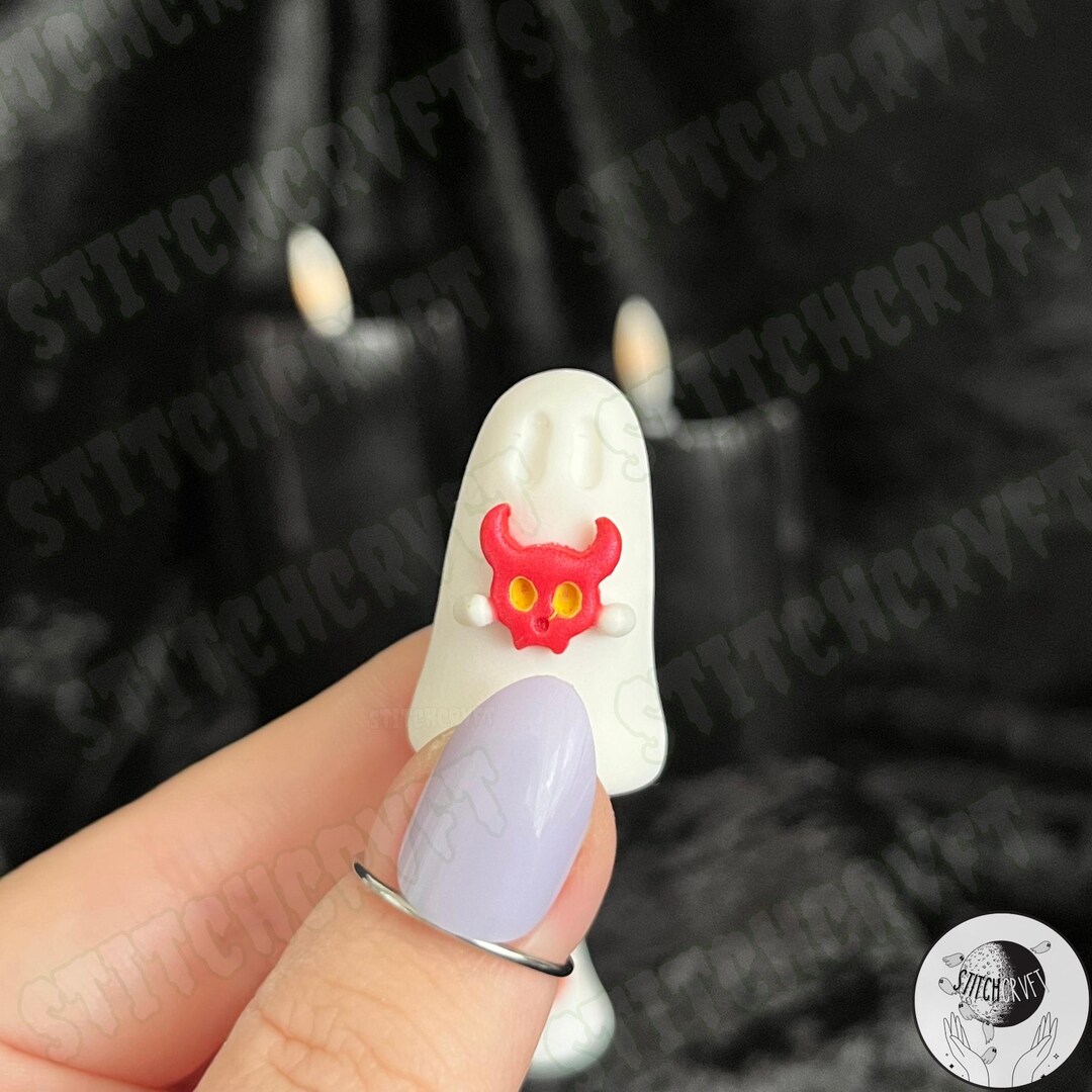 ADOPT A GHOST | Polymer Clay Ghost Holding Pet Demon | Handmade to ...