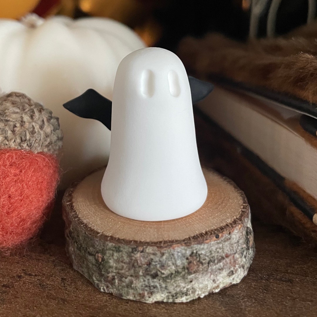 ADOPT A GHOST Polymer Clay Ghost With Bat Wings Handmade - Etsy