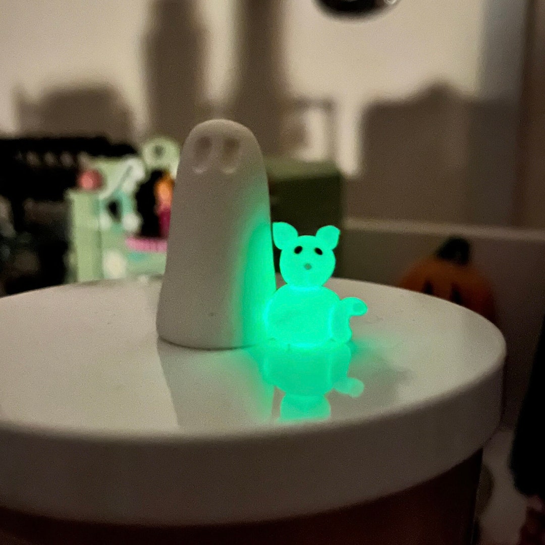 ADOPT A GHOST Polymer Clay Ghost With Glowing Cat Familiar | Handmade ...