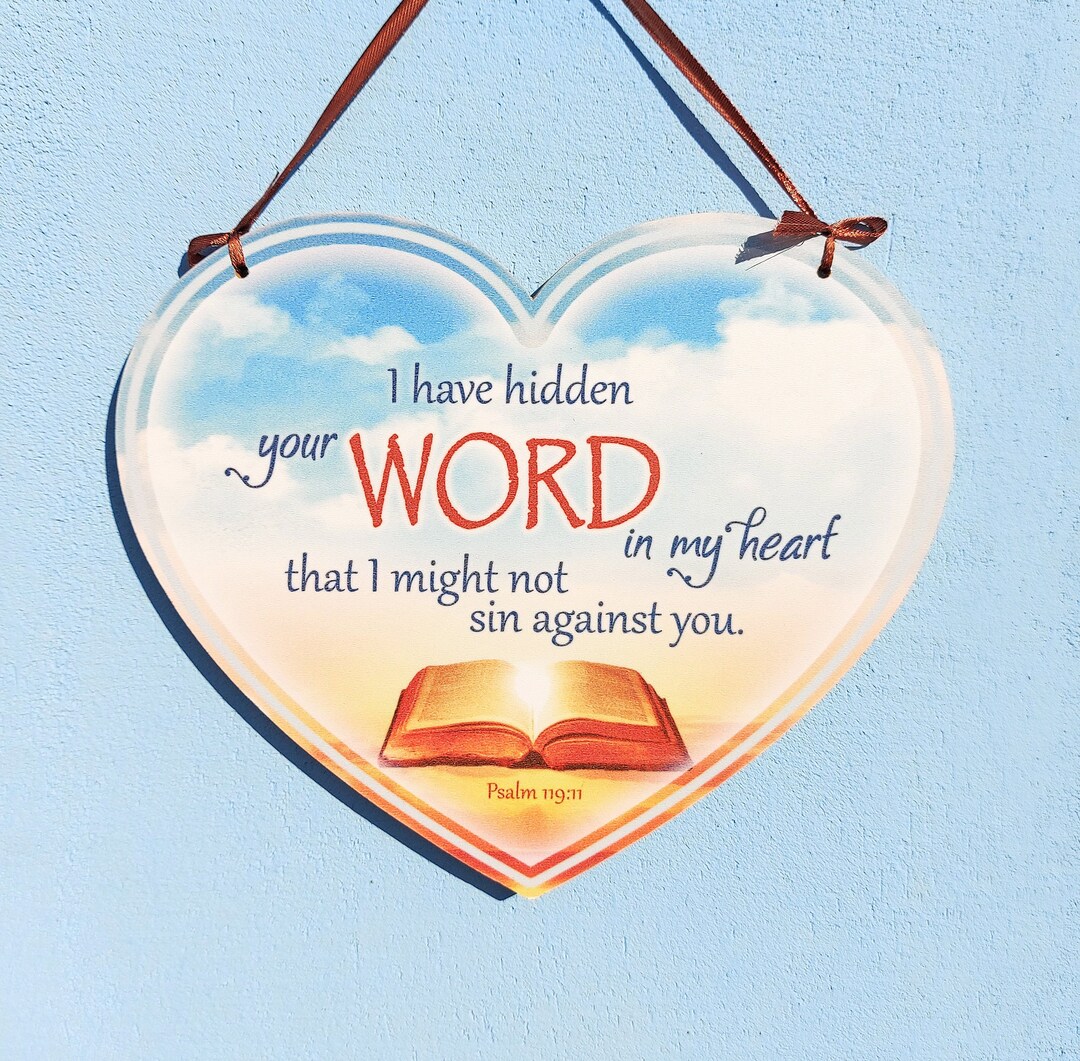 Bible Verse Heart-shaped Hanging Ornament, Christian Decor, Faith Based ...