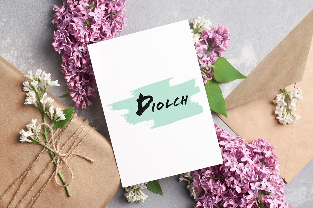 Diolch Thank You Cerdyn Diolch Thank you Card Welsh 'thank you ...