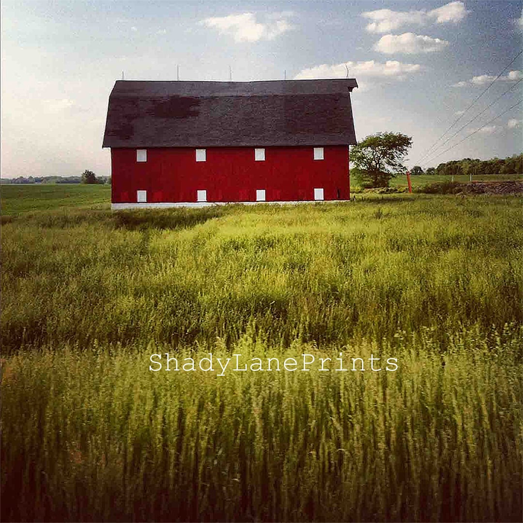 Red Barn Landscape Painting - Instant Digital Download - Etsy