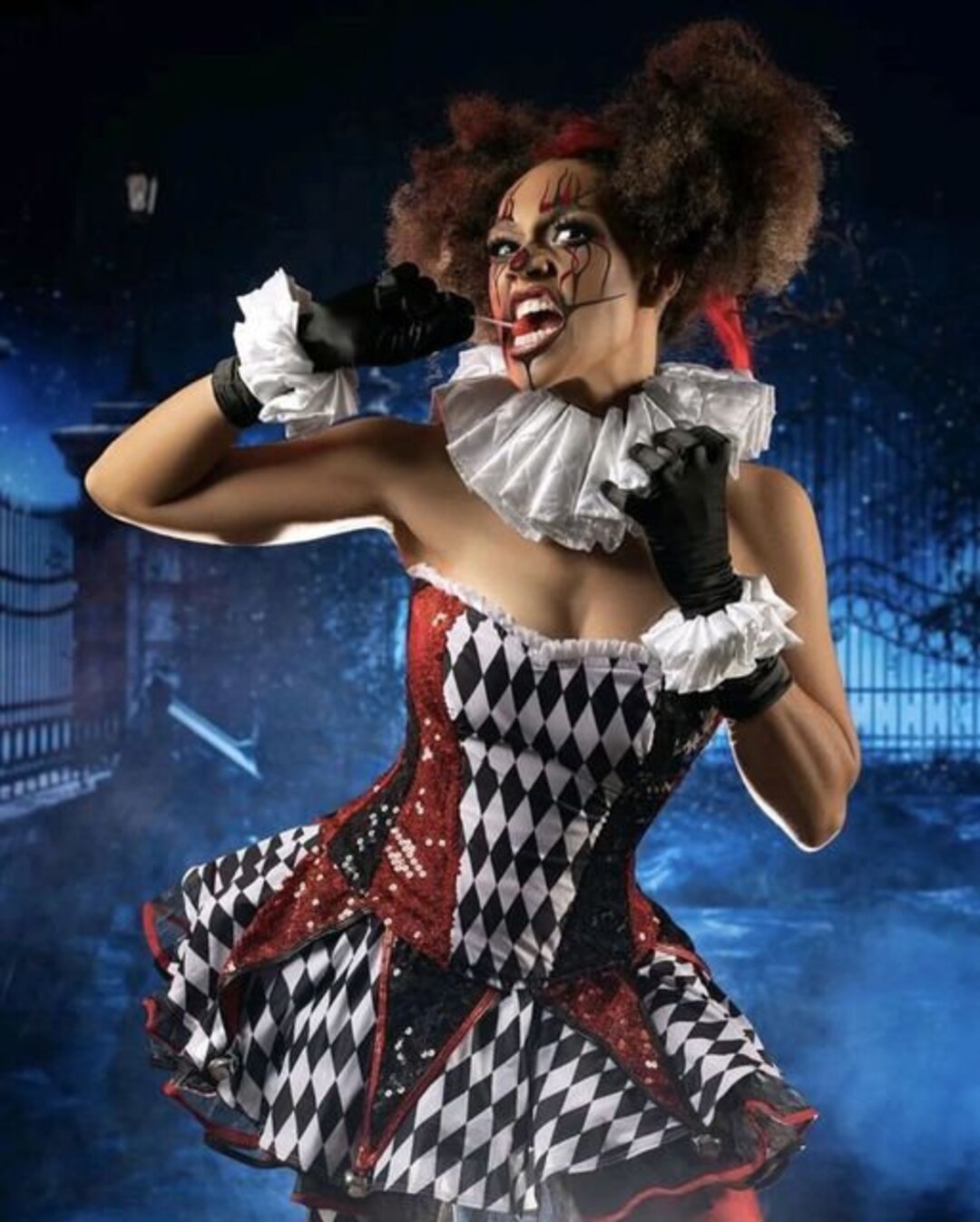 3pc Court Jester Cutie Harley Quinn Costume Etsy