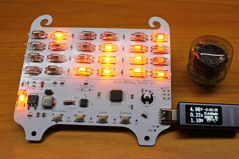 New Juno Binary Clock Retro 2.1: A 24 High Voltage Neon Lamp RTC W/ AVR ...