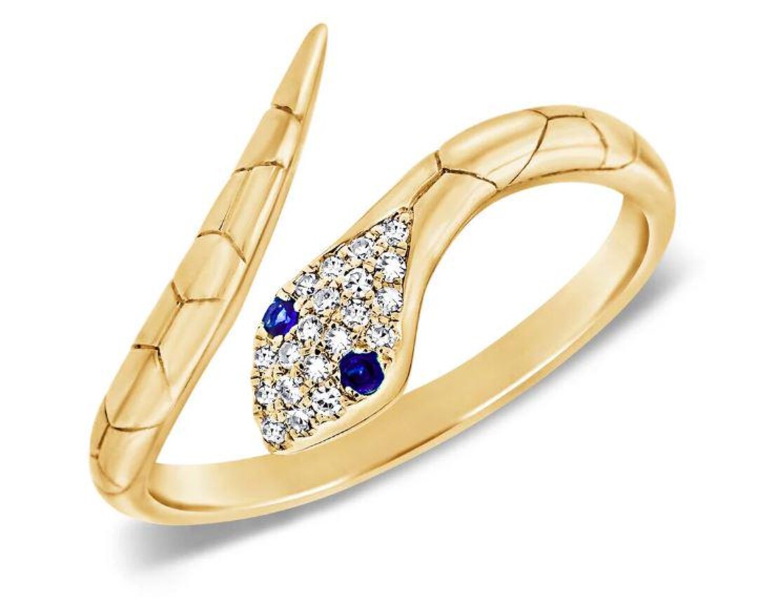 14K Solid Gold Snake Ring, Dainty Snake Rings for Women, Graduation ...