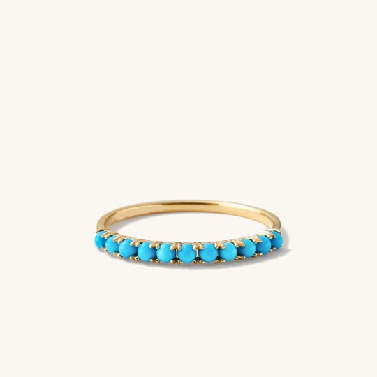 14k Gold Dainty Turquoise Wedding Ring Gold Ring , Dainty Ring Dainty Turquoise Ring Turquoise ...