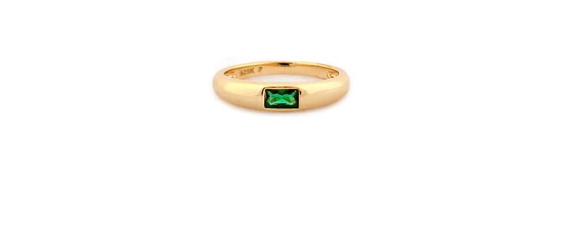 Winnie Ruby Signet Ring / Vintage 14K Gold Filled Ring / Baguette Ruby ...