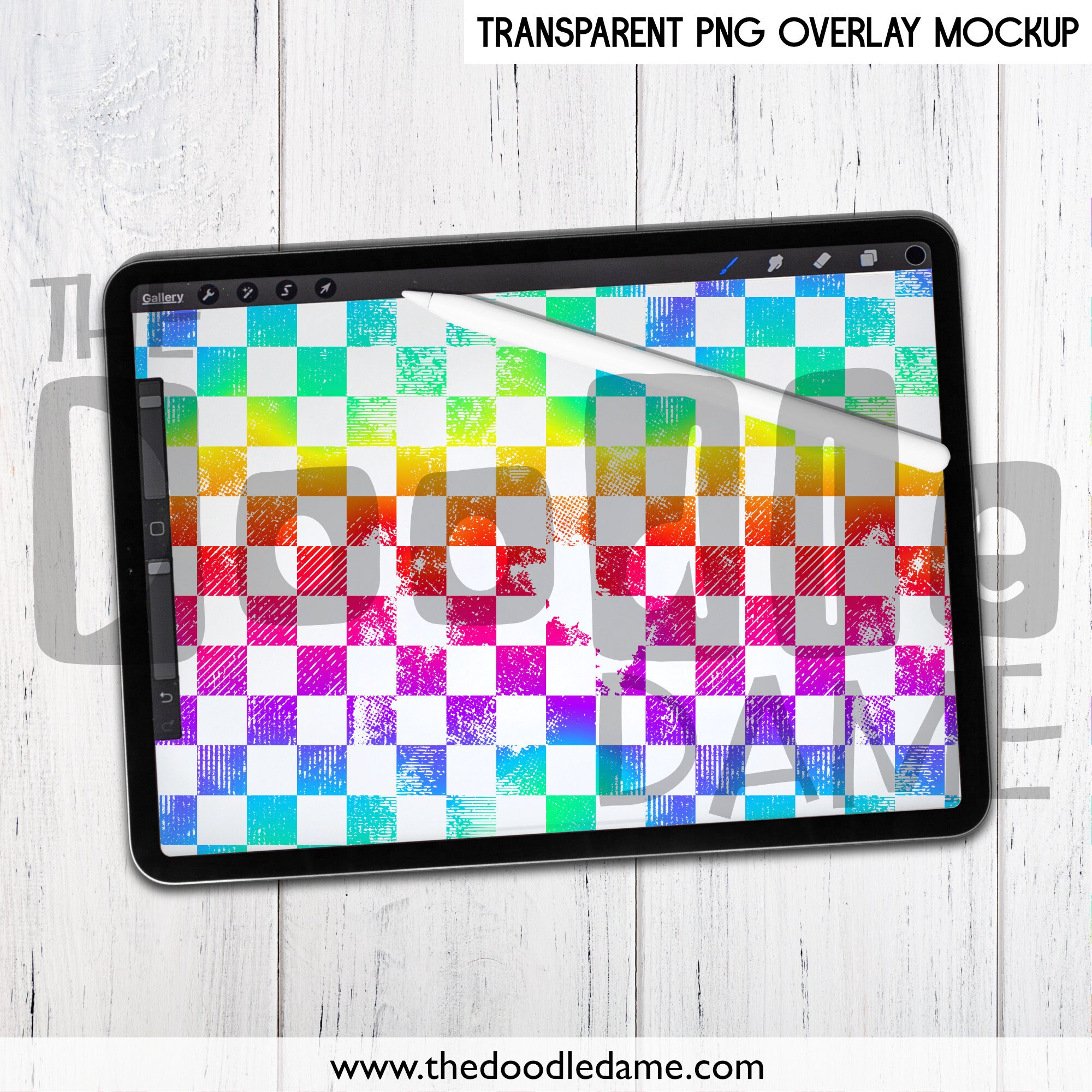 Transparent PNG Overlay Mockup of iPad and Procreate App - Basic Mockup ...