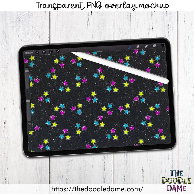 Transparent PNG Overlay Mockup of iPad and Procreate App - Basic Mockup ...