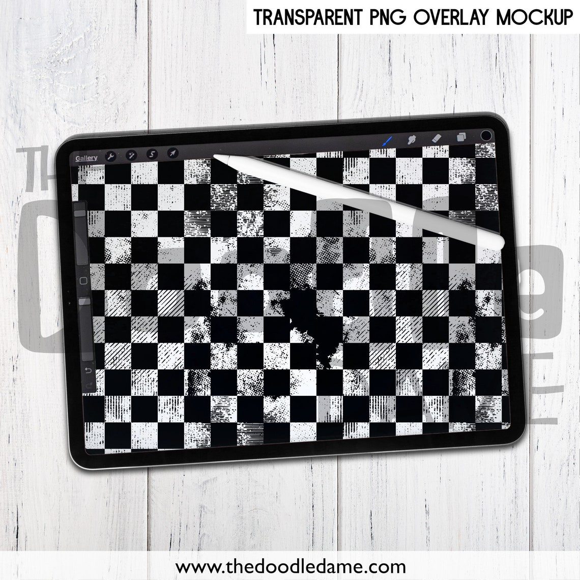 Transparent PNG Overlay Mockup of iPad and Procreate App - Basic Mockup ...