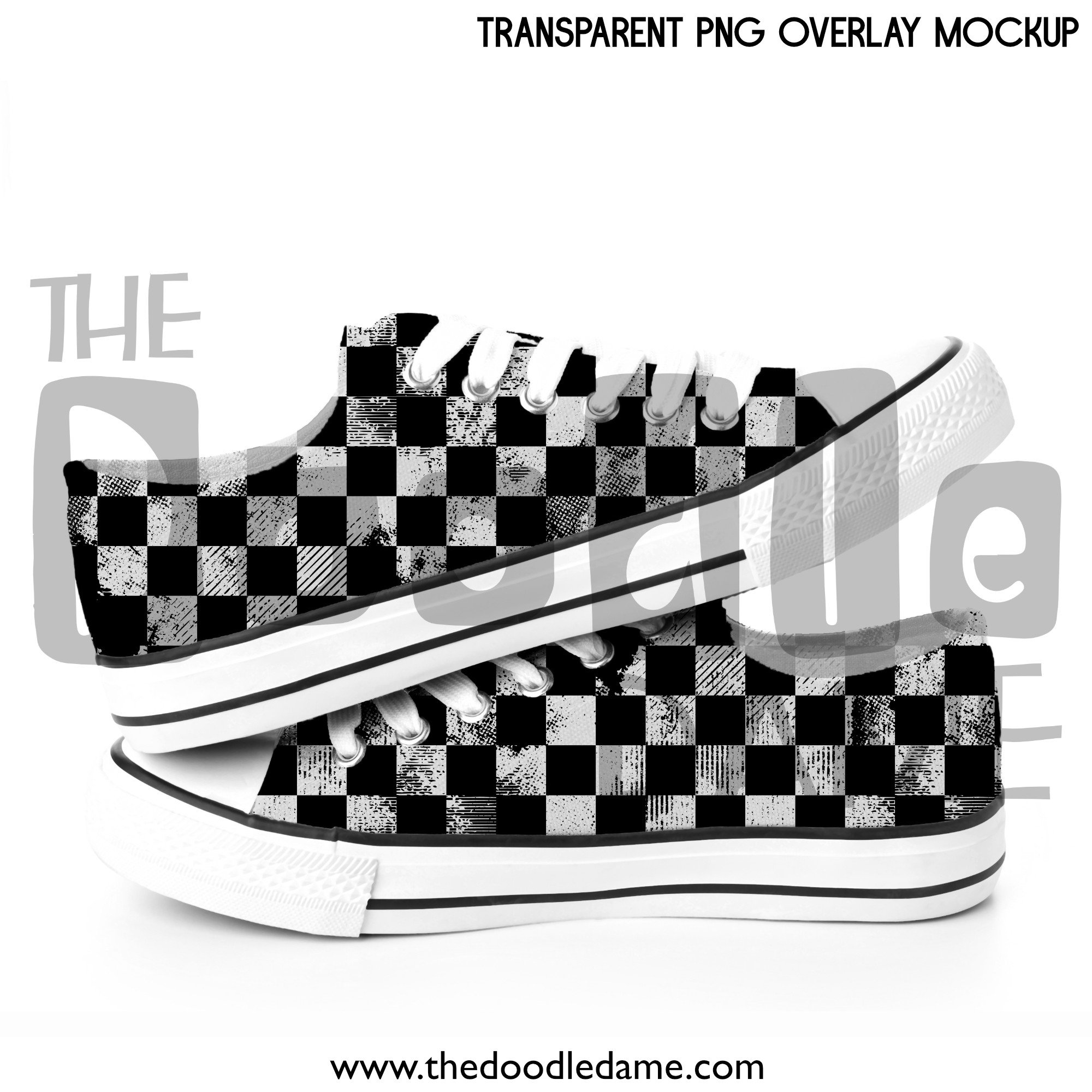 Transparent PNG Overlay Mockup of Converse Style Sneakers - Basic ...