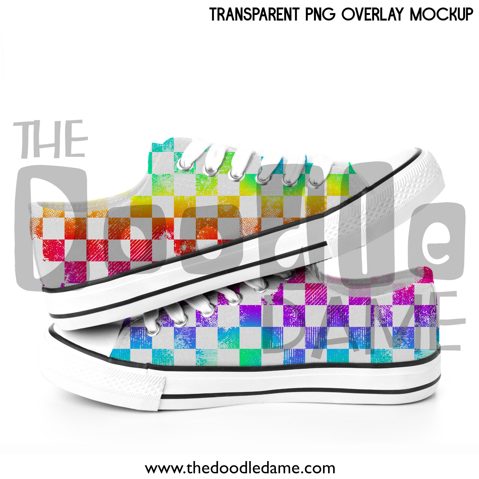 Transparent PNG Overlay Mockup of Converse Style Sneakers - Basic ...