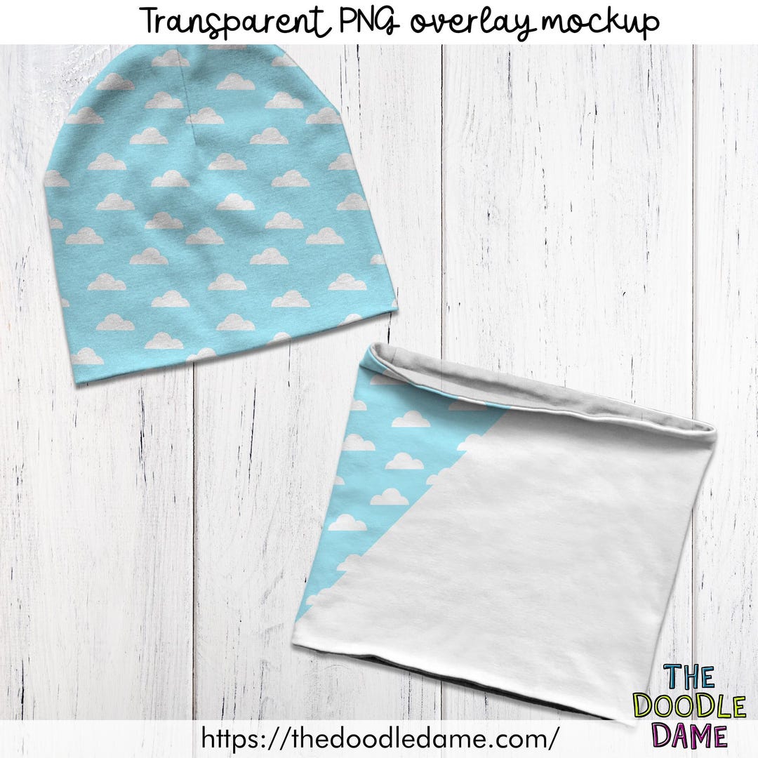 Transparent PNG Overlay Mockup of Beanie Hat and Snood Neck Warmer ...