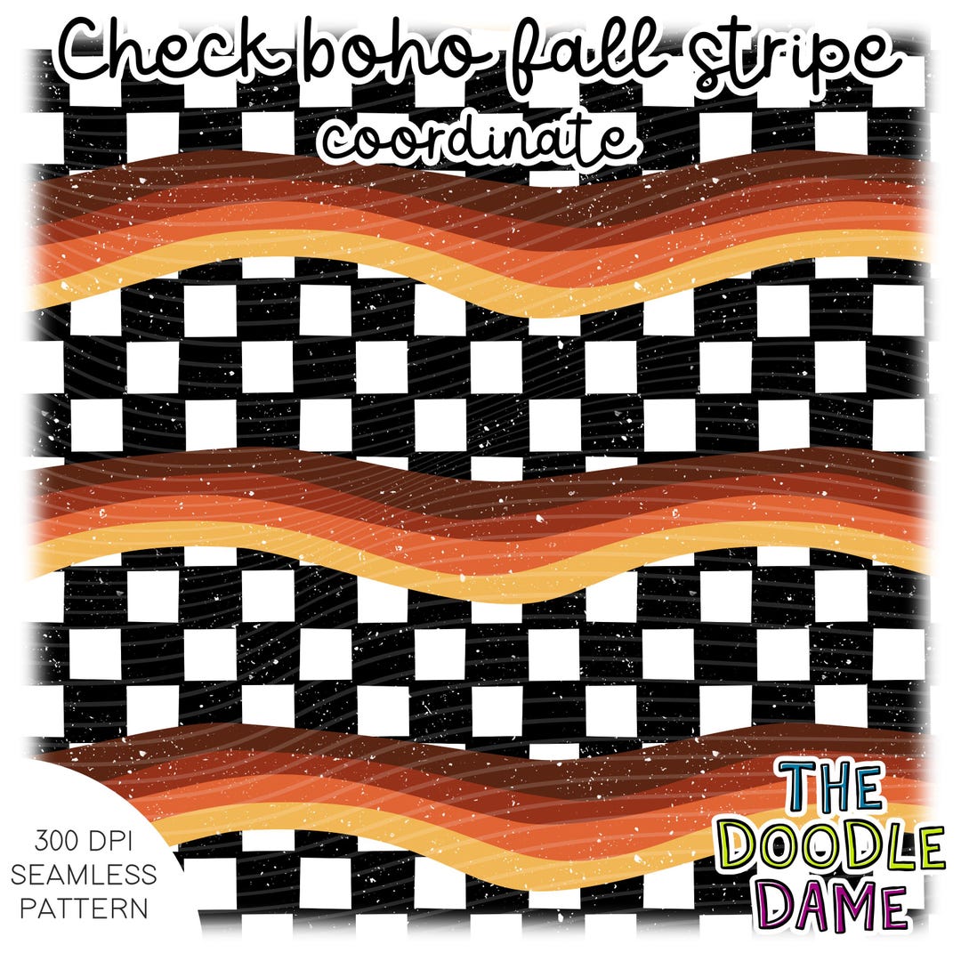 Seamless Digital Pattern of Muted Fall Colour Wavy Lines on a Black and ...