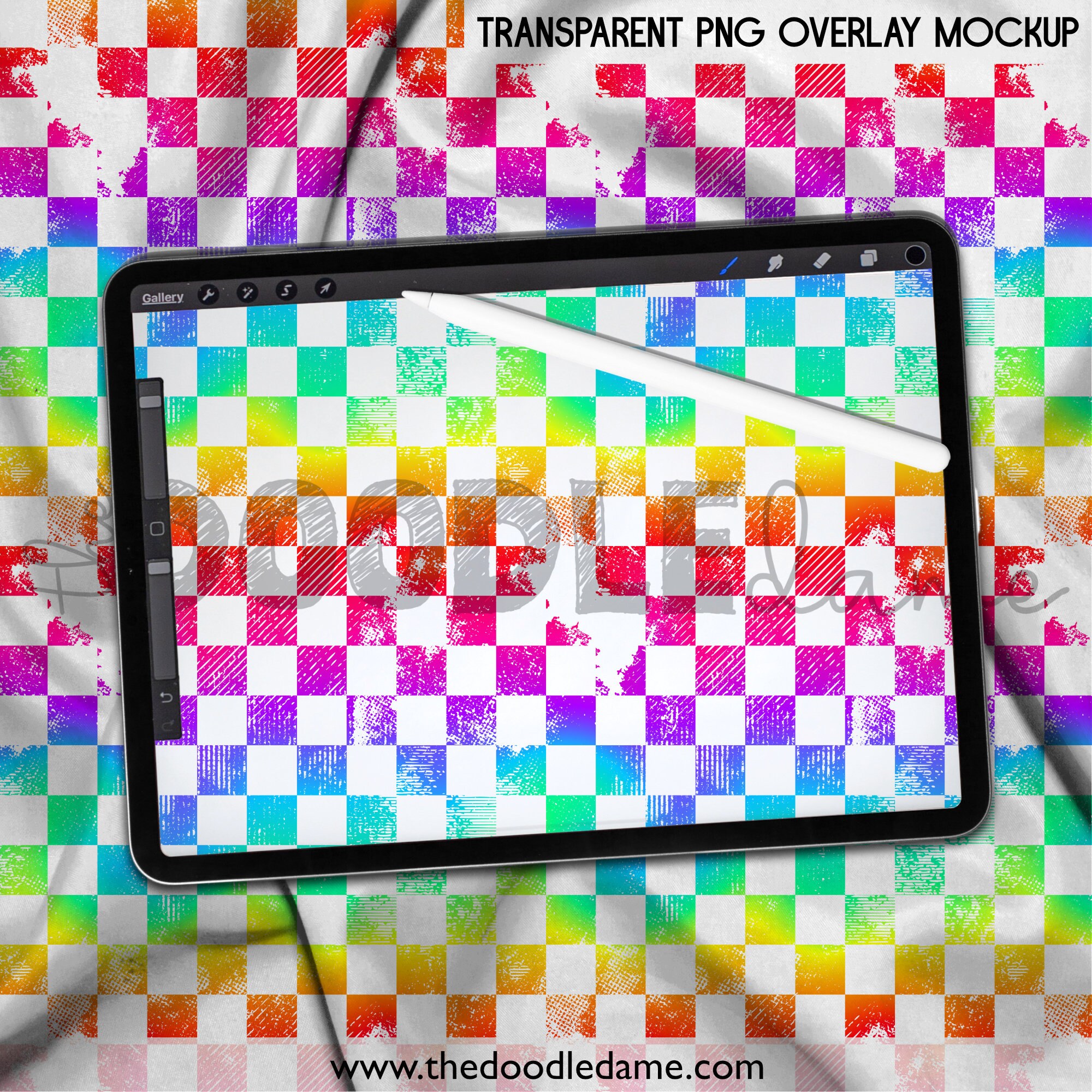 Transparent PNG Overlay Mockup of iPad on Fabric - Basic Mockup - Canva ...