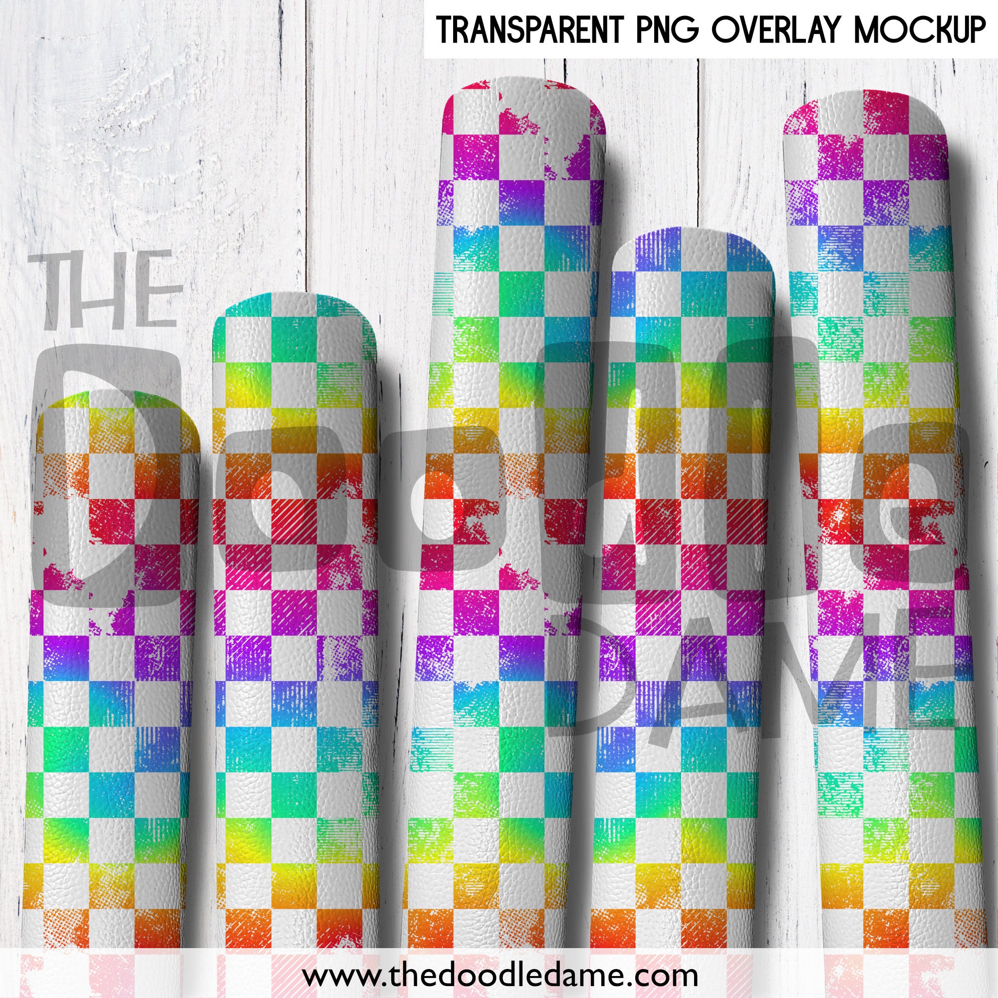 Transparent PNG Overlay Mockup of 5 Textured Vinyl Rolls - Basic Mockup ...
