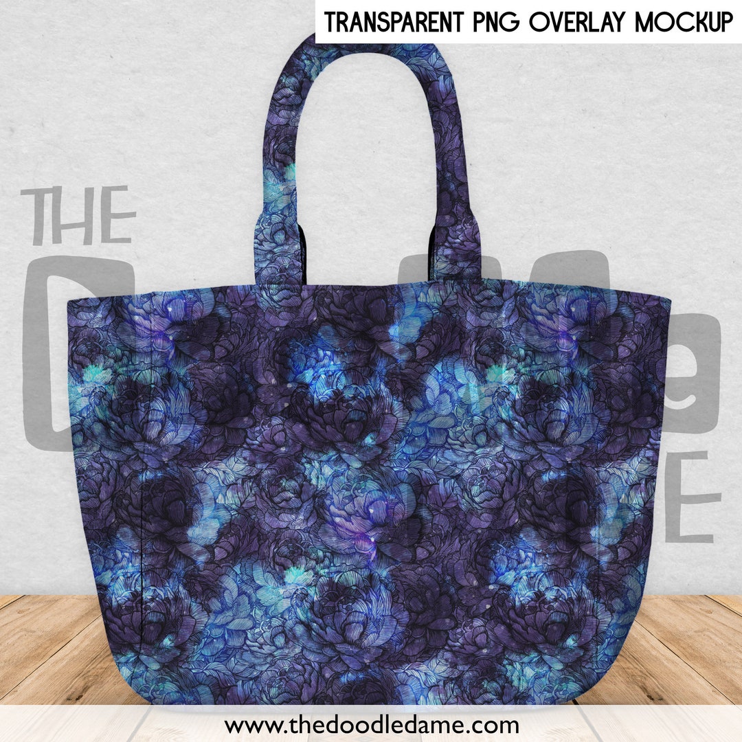 Transparent PNG Overlay Mockup of Vinyl Handbag Tote Bag - Etsy