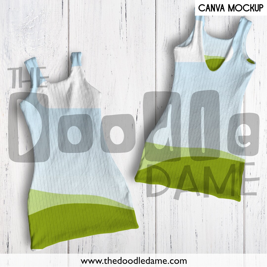 Canva Frame Mockup of a Reversible Juno Dress - Realistic Mockup - PDF ...
