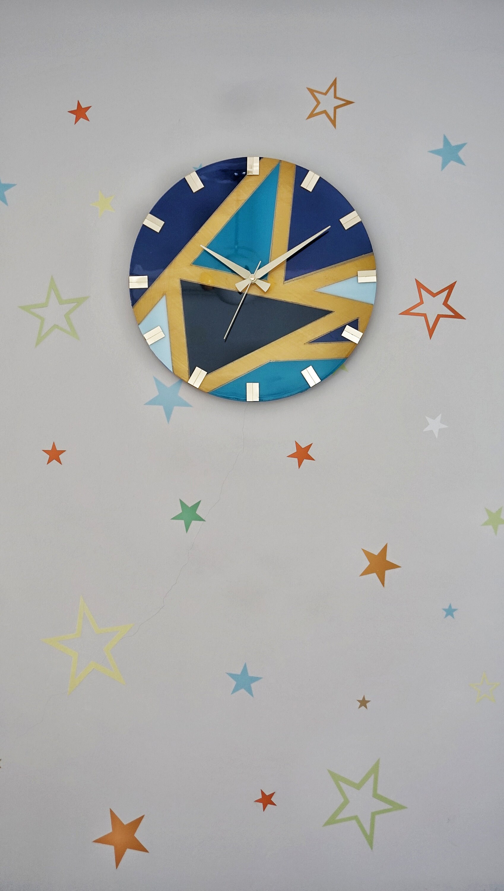 15.8 Modern Colorful Wall Clock Minimalist Wood Clock - Etsy