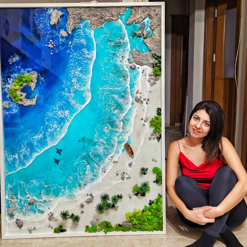 Sea Waves Green Resin - Etsy