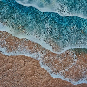 Beach Themed Large Epoxy Resin Wall Art, Coastal Picture, 3D Ocean Wave ...