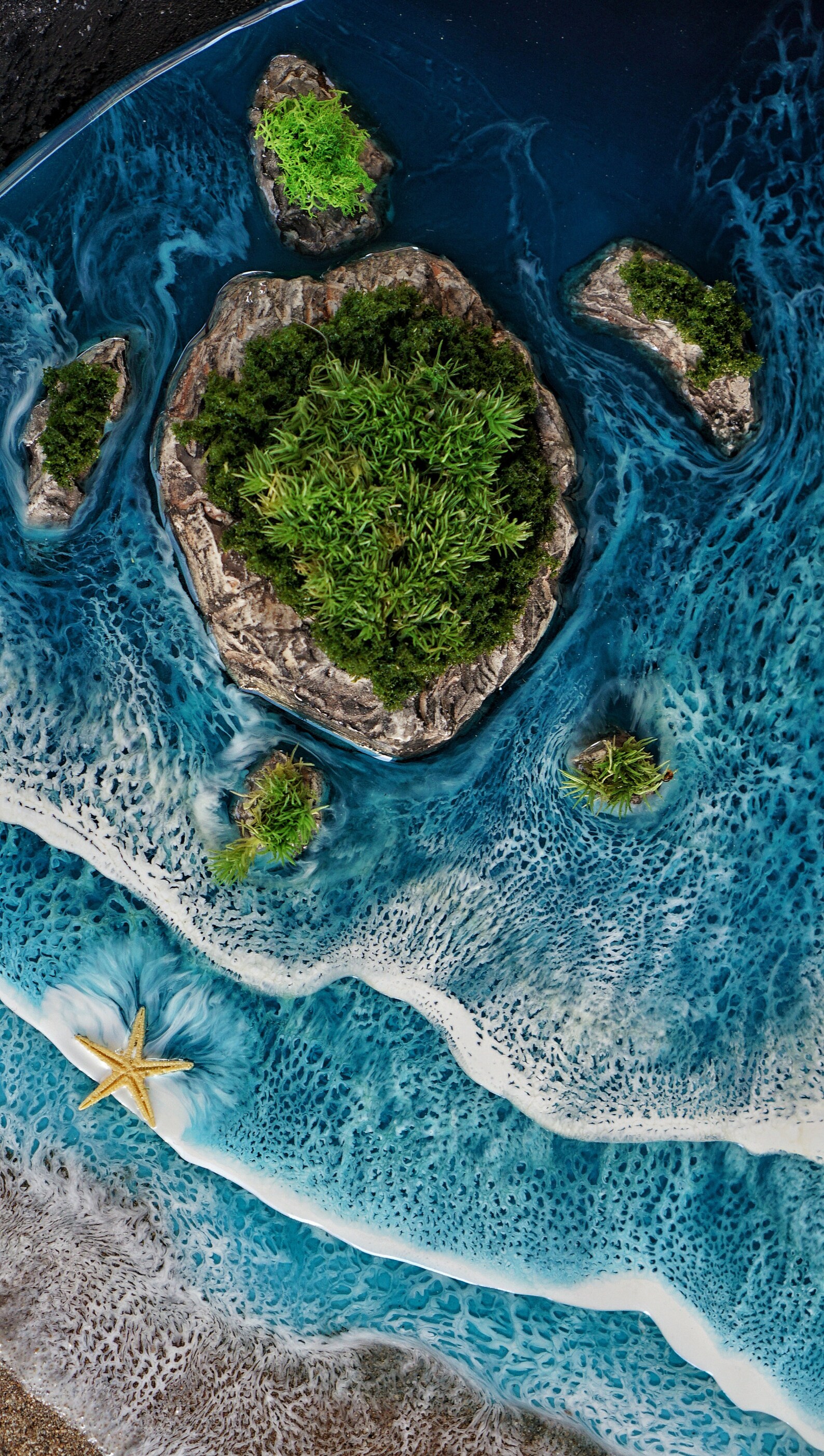 15.8 Sea Turtle Island Ocean Themed Resin Art Beach - Etsy