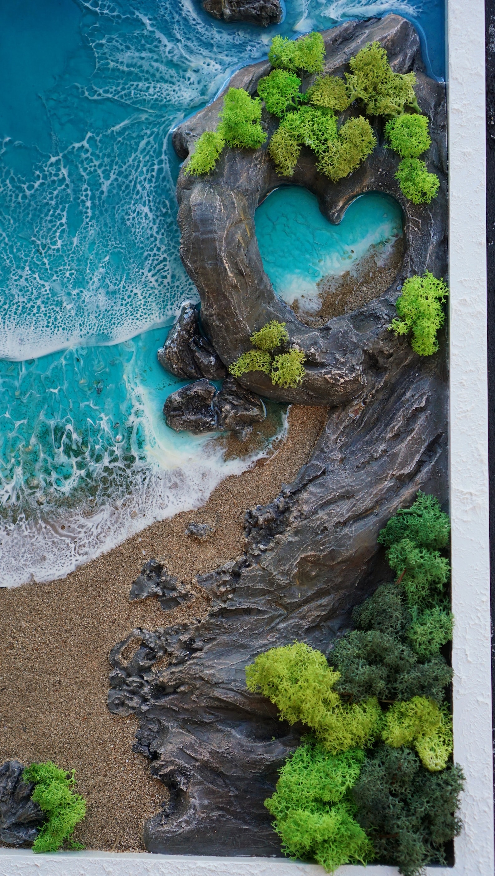 Large 3D Ocean Themed Resin Wall Decor , Diorama Coastal Epoxy Painting ...