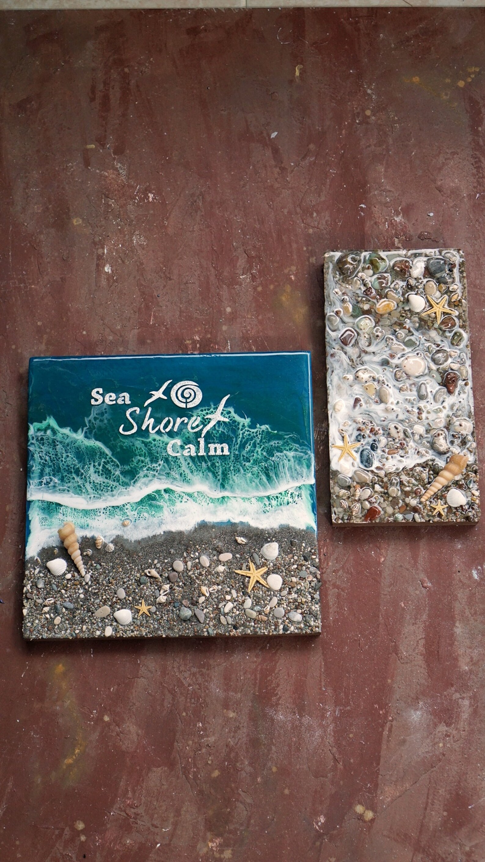 Nautical Resin Wall Art Beach Resin Painting Coastal Epoxy - Etsy