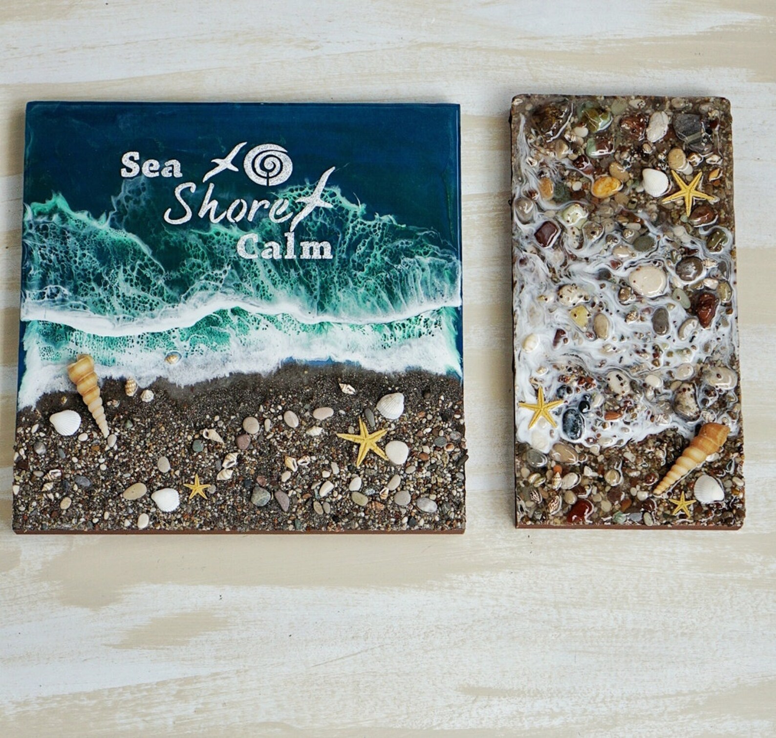 Nautical Resin Wall Art Beach Resin Painting Coastal Epoxy - Etsy