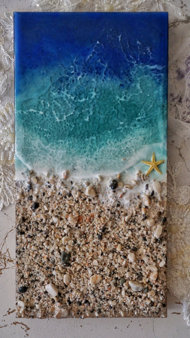 Nautical Small Resin Painting Coastal 3d Epoxy Wall Art - Etsy