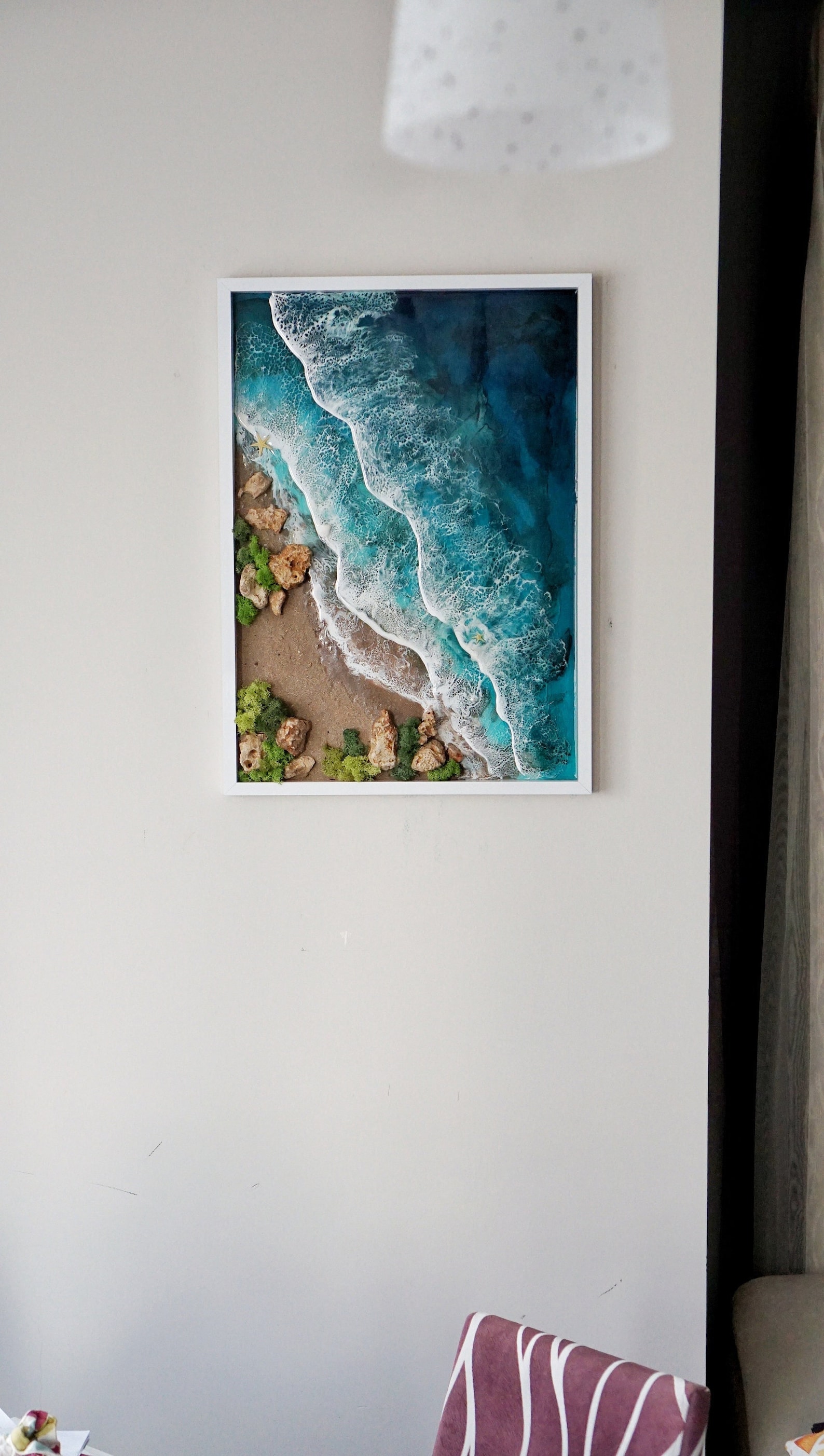 Large Ocean Wave Resin Framed Wall Art Seaside Decor Epoxy - Etsy