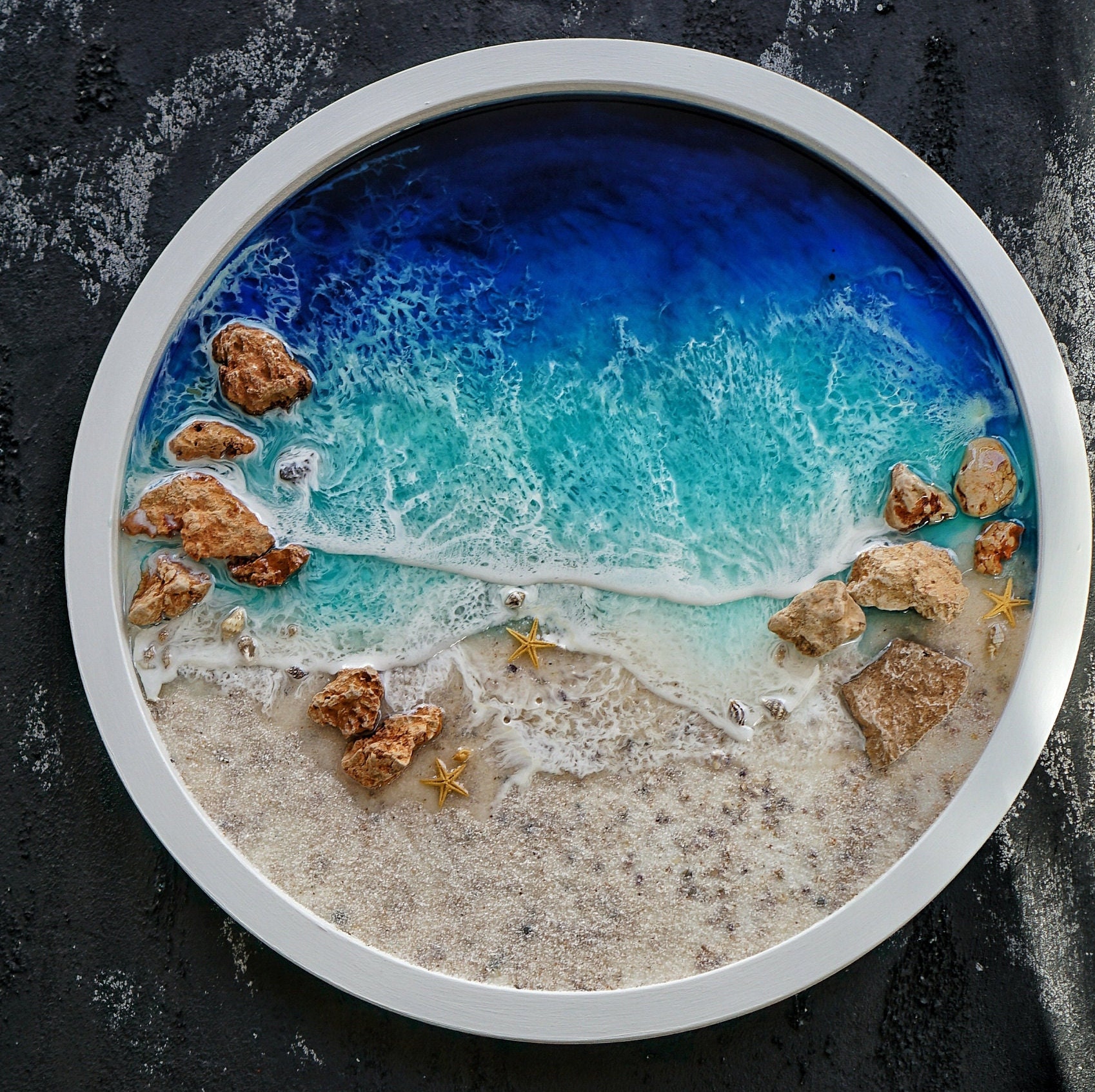 15.8 Seascape Resin Painting Ocean Resin Wall Art - Etsy