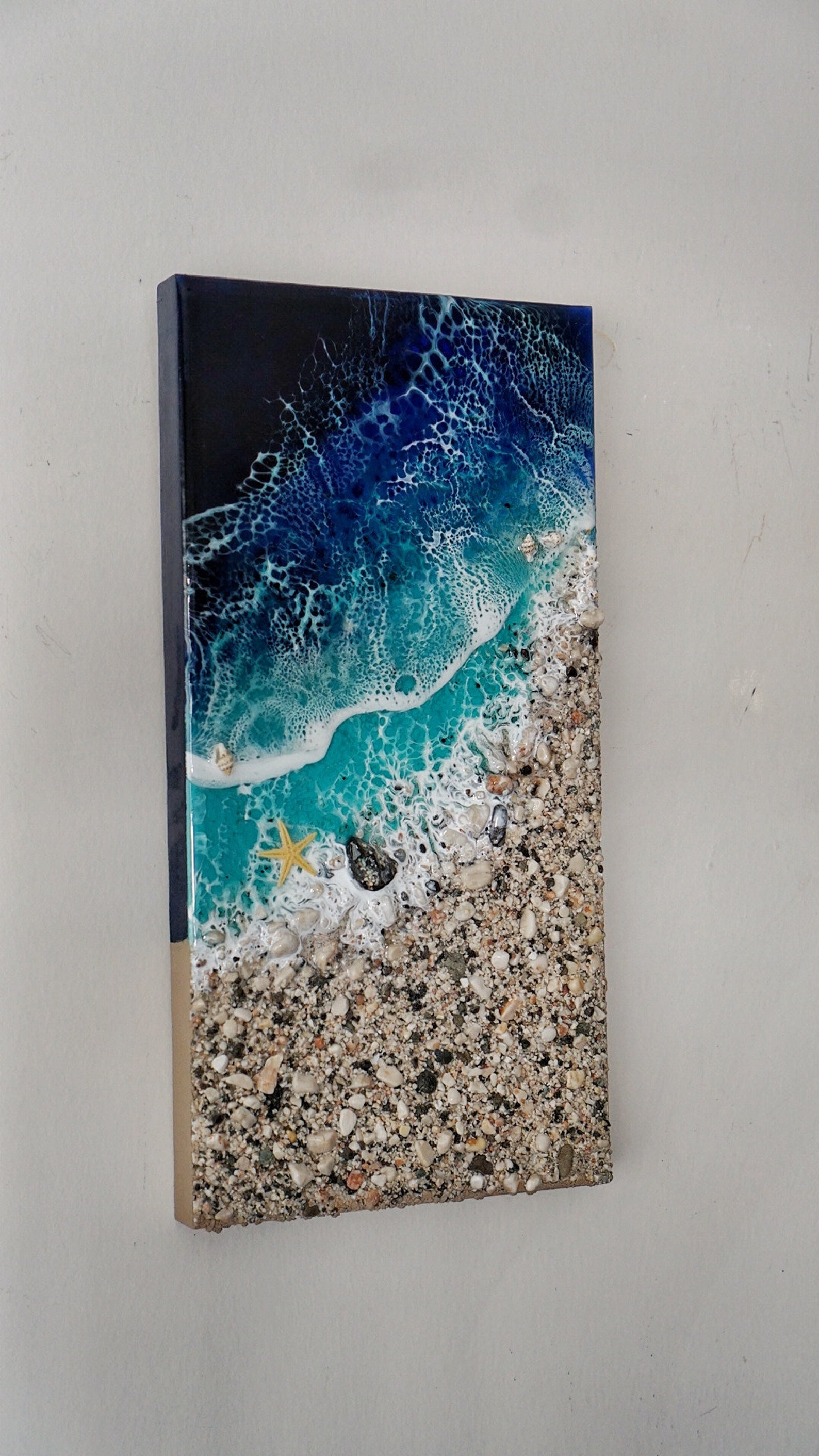 Nautical Small Resin Painting, Coastal 3d Epoxy Wall Art, Realistic ...