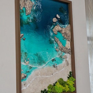Ocean Themed Epoxy Resin Wall Art, Coastal Home Decor, Nautical Resin ...