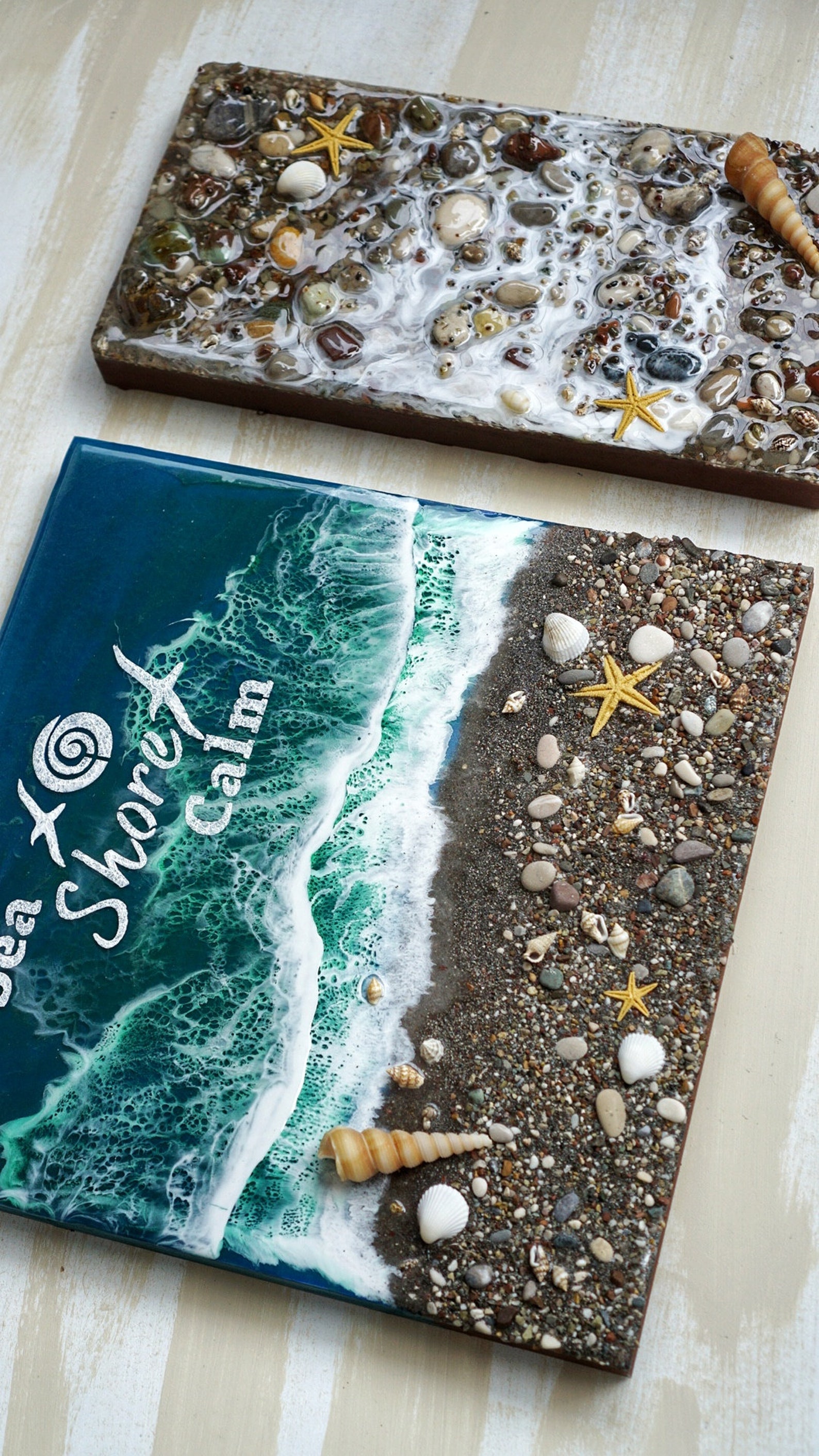 Nautical Resin Wall Art Beach Resin Painting Coastal Epoxy - Etsy