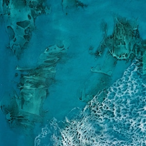 Beach Themed Large Epoxy Resin Wall Art, Coastal Picture, 3D Ocean Wave ...