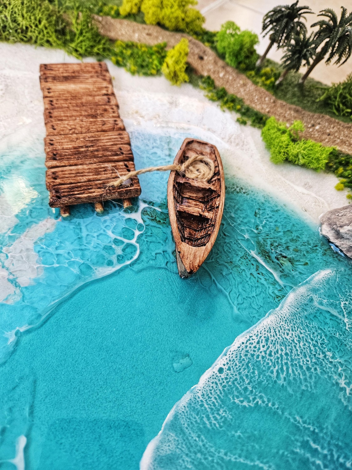 Nautical Large Resin Painting, Coastal 3d Epoxy Wall Art, Realistic ...