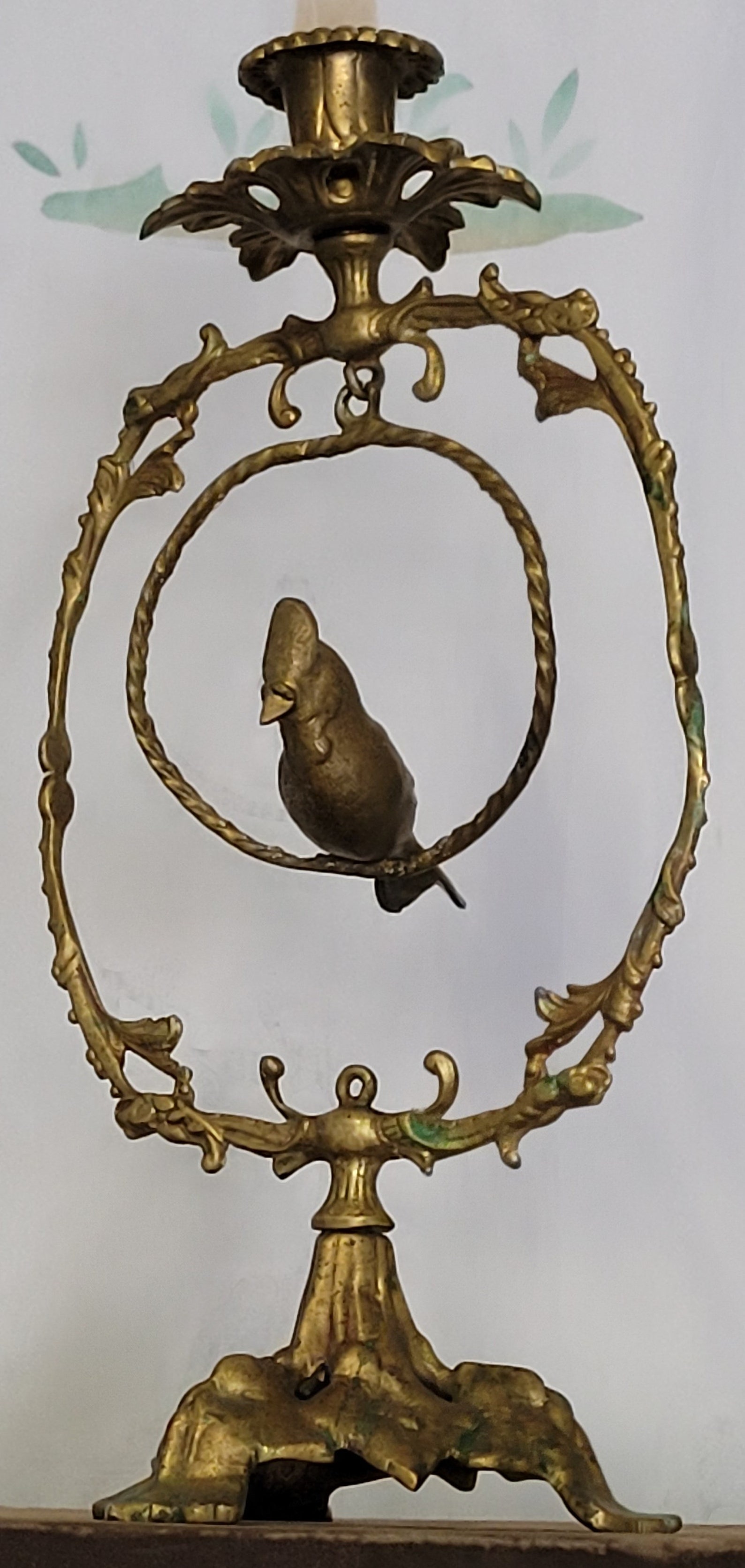 Victorian Guilt Bronze Swinging Perch Cardinal Single Candlestick - Etsy