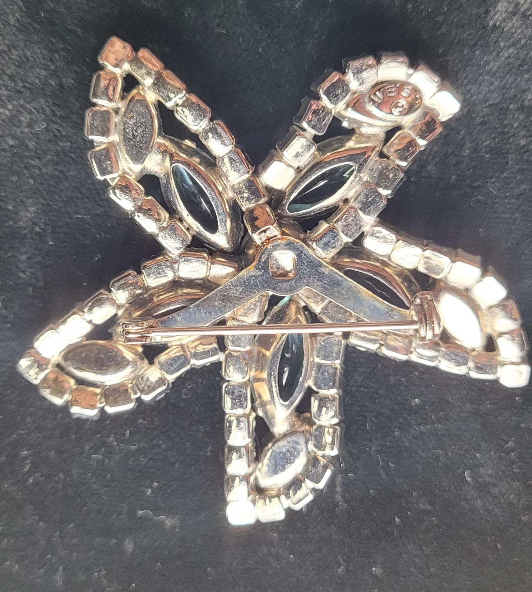 1960s Albert Weiss Five Pointed Starfish Brooch With Blue and Green ...