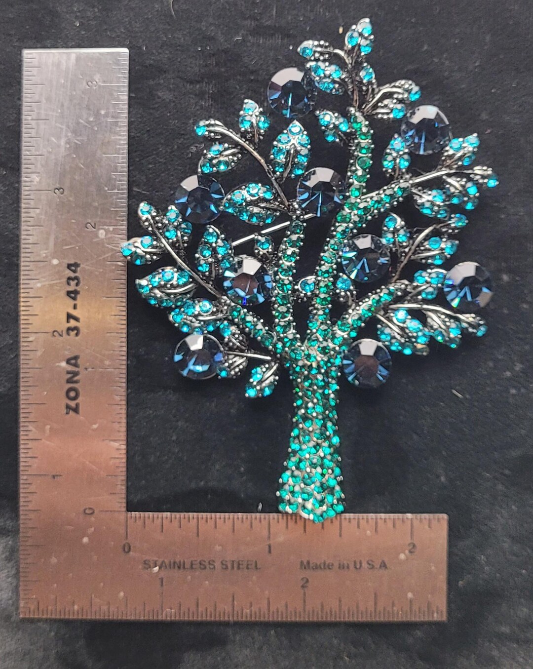 Contemporary Tree of Life Broach With Multicolor Blue and Green ...