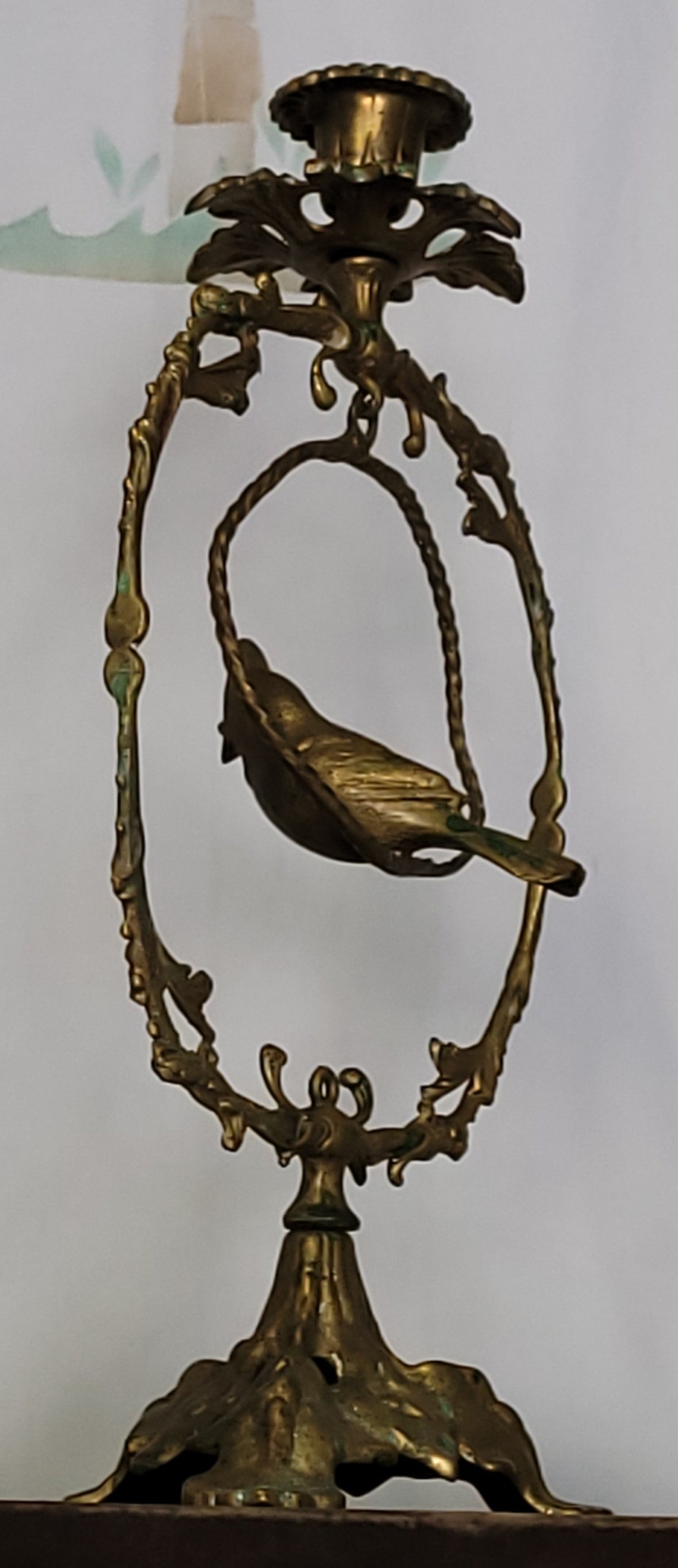 Victorian Guilt Bronze Swinging Perch Cardinal Single Candlestick - Etsy
