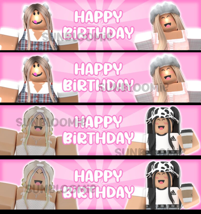 Girl Roblox Drink Label Pink Girl Roblox Water Bottle Label - Etsy