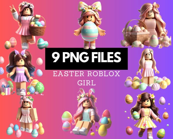 Set of 9 Easter Roblox Girls. Instant Download. Png Format Roblox Girls ...