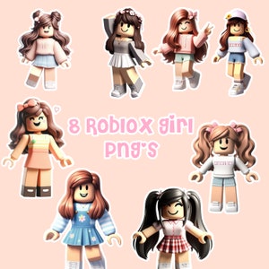 Set of 8 Cute Roblox Girls. Instant Download. Png Format Roblox Girls ...
