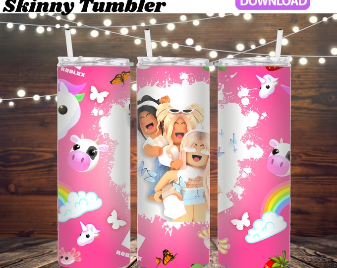 Roblox Girls Tumbler Seamless Sublimation Design Download, 20oz Skinny ...