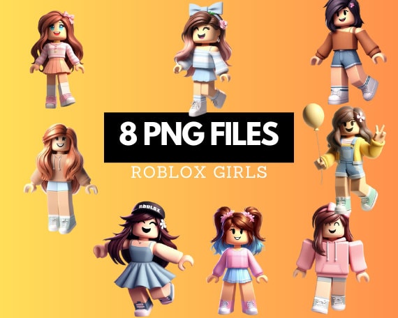 Set of 8 Cute Roblox Girls. Instant Download. Png Format Roblox Girls ...