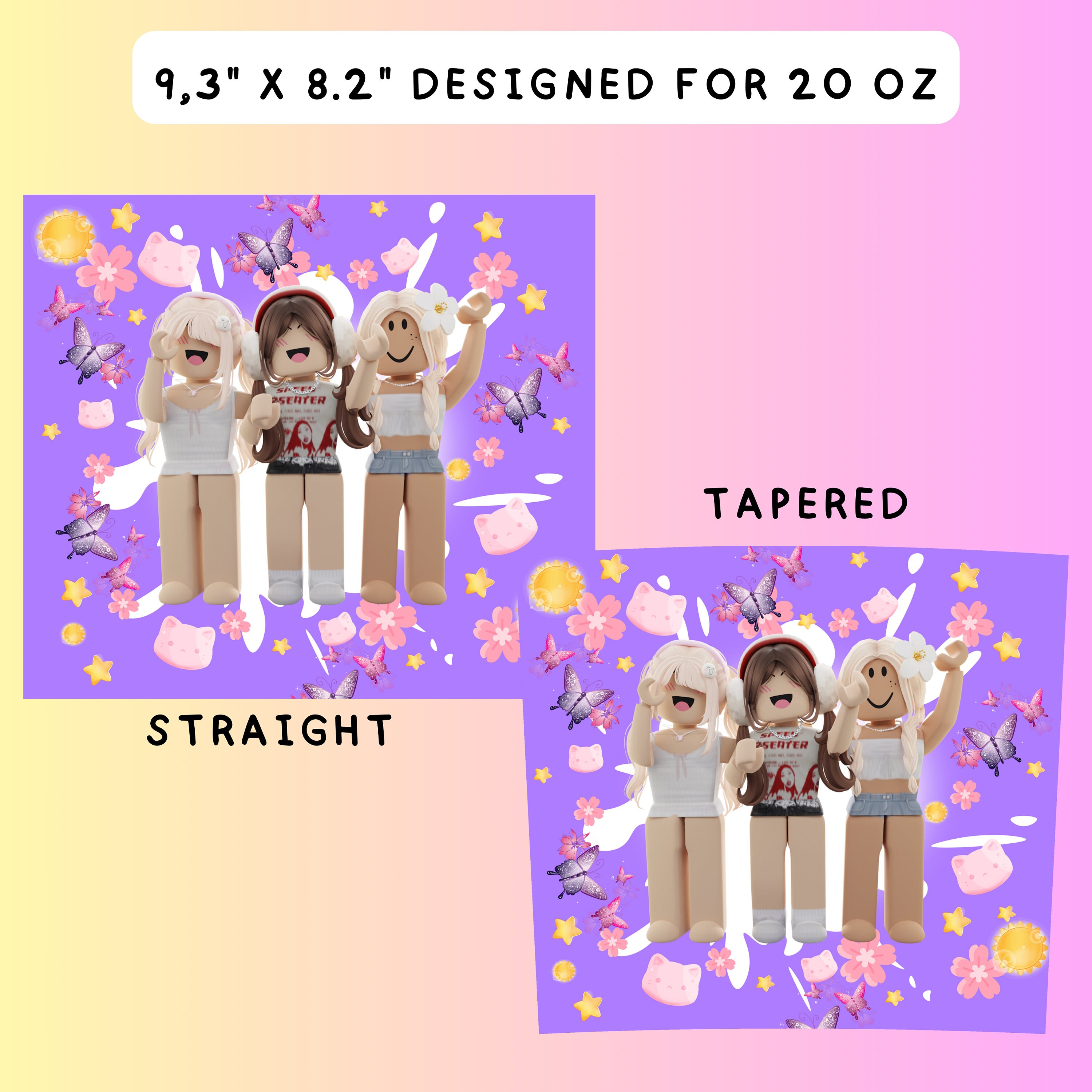 Roblox Girls Tumbler Seamless Sublimation Design Download, 20oz Skinny ...